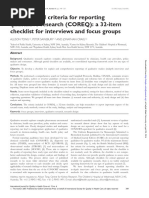 COREQ Checklist | PDF | Focus Group | Qualitative Research
