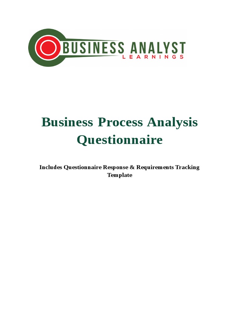 2 BAL+Business+Process+Analysis+Questionnaire+Guide Sample | PDF ...