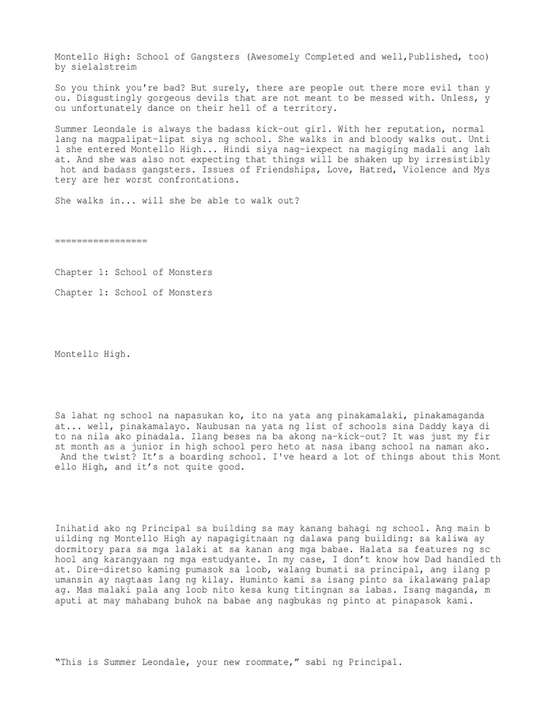 Montello High - School of Gangsters (Awesomely ... | PDF