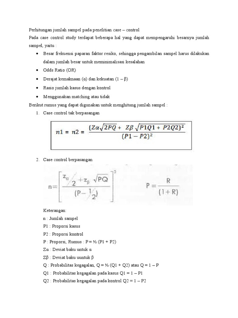 Case Control Jumlah Sampel | PDF