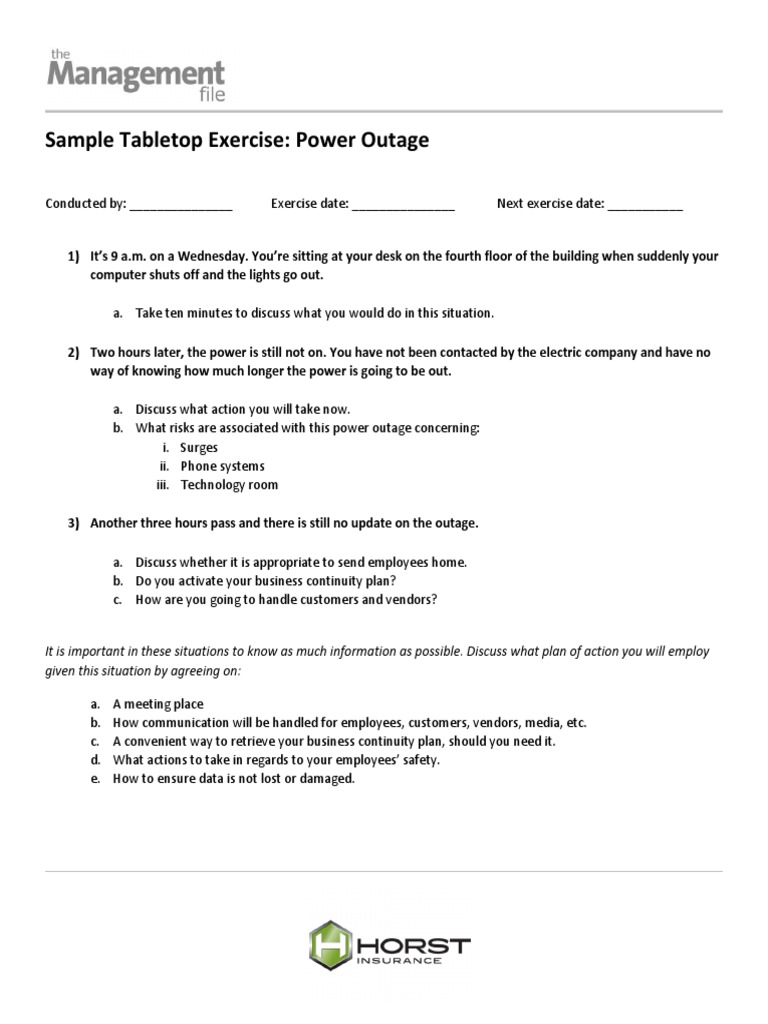 Power Outage Tabletop Exercise Guide | PDF | Computers