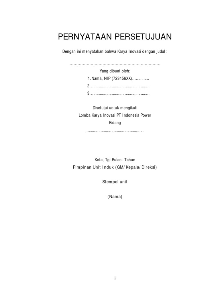 Format Lembar Pengesahan | PDF | Bisnis