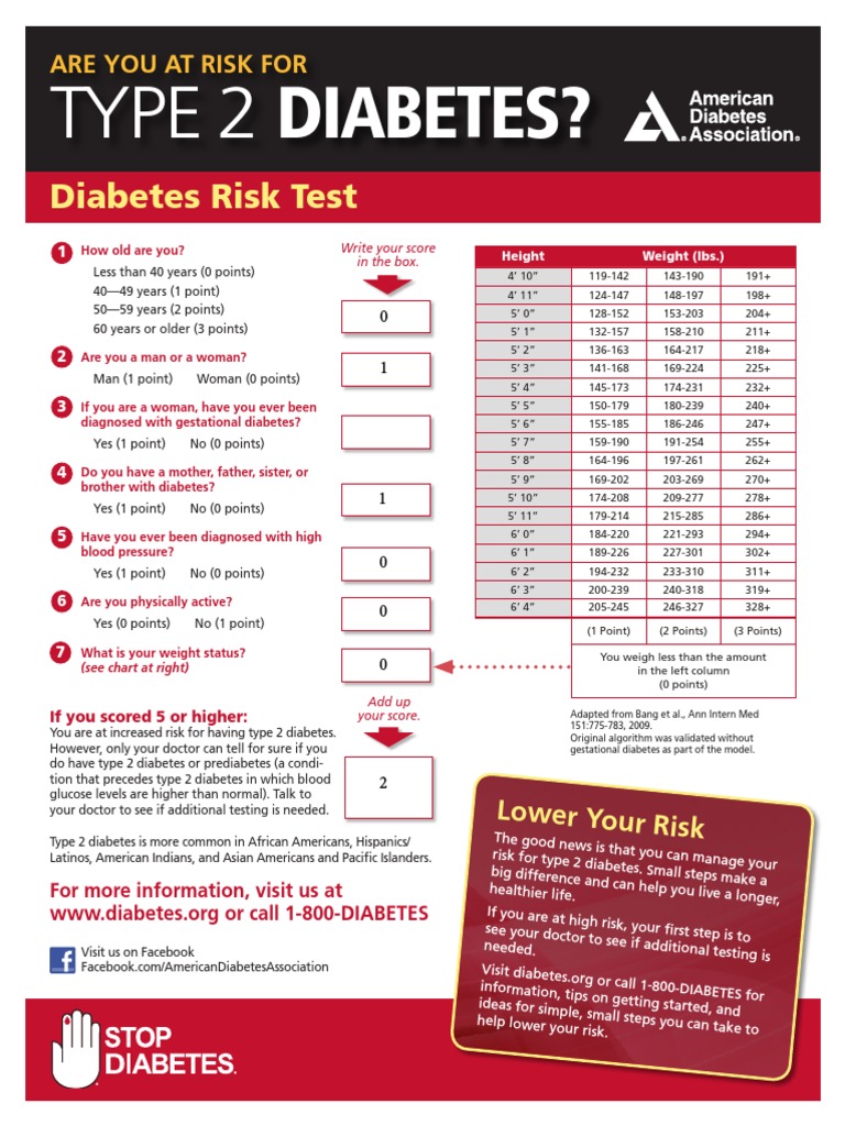 HNTR 1153 - Internet Diabetes Risk Test | PDF | Diabetes Mellitus Type ...