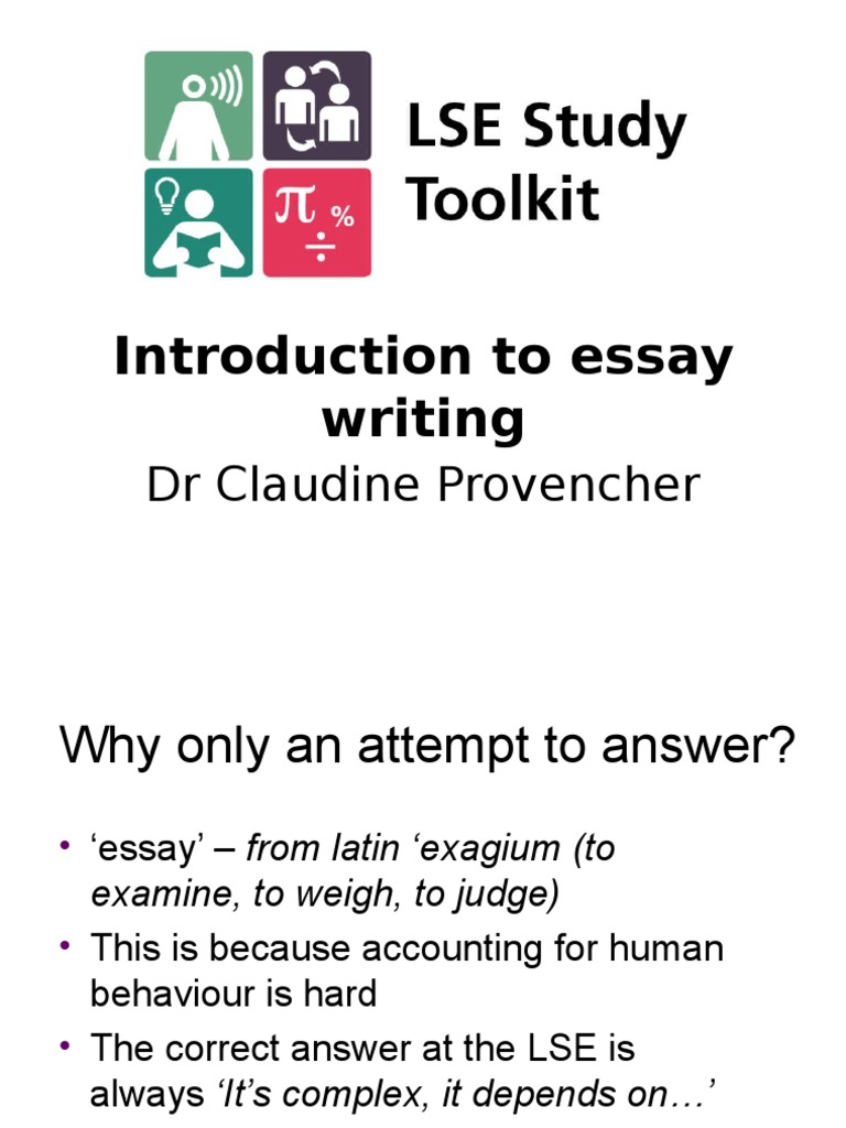 LSE Study Toolkit Resource Introduction To Essay Writing | PDF ...