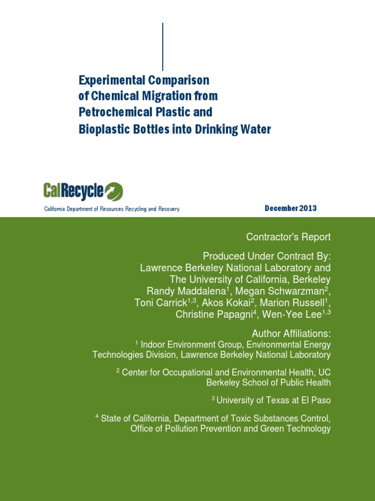 Experimental Comparison of Chemical Migration From Petrochemical ...