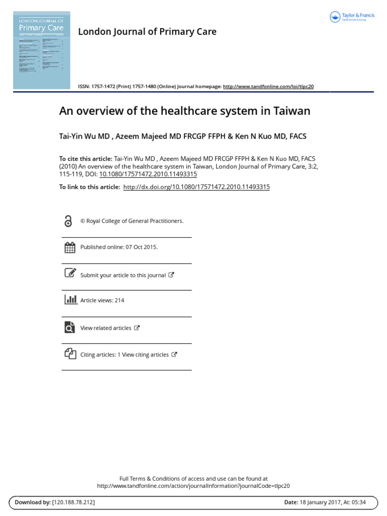 An Overview of The Healthcare System in Taiwan PDF | PDF | Health ...