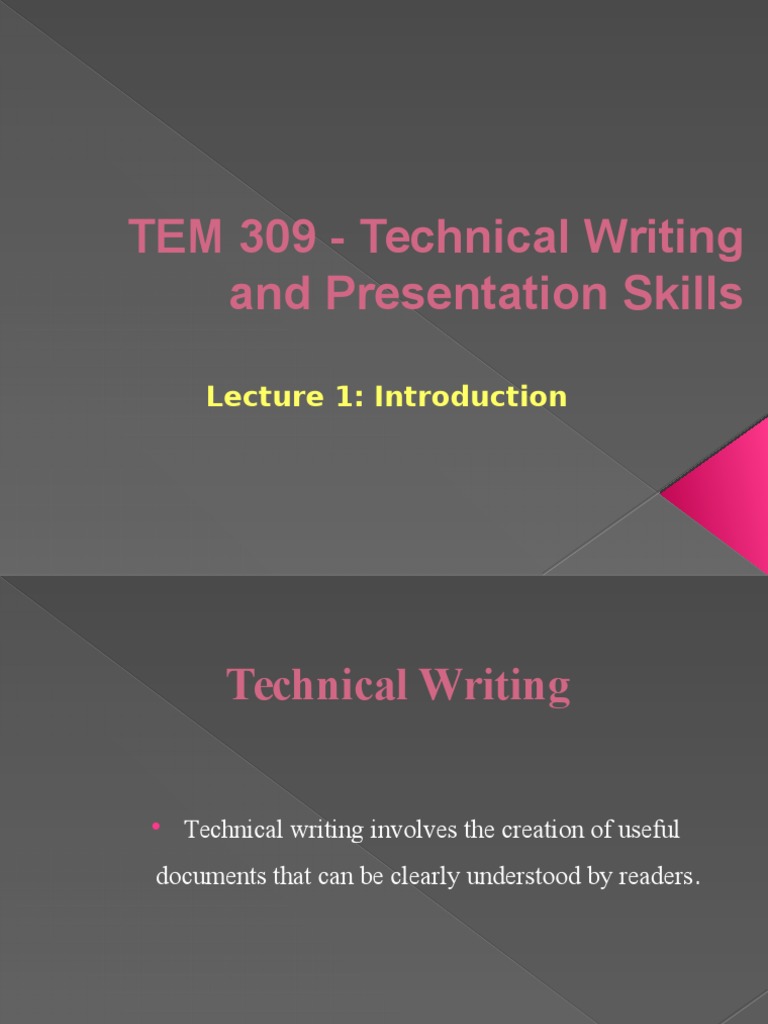 Technical Writing & Presentation Skills | PDF | Career & Growth