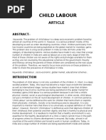 Questionnaire On Child Labour | PDF