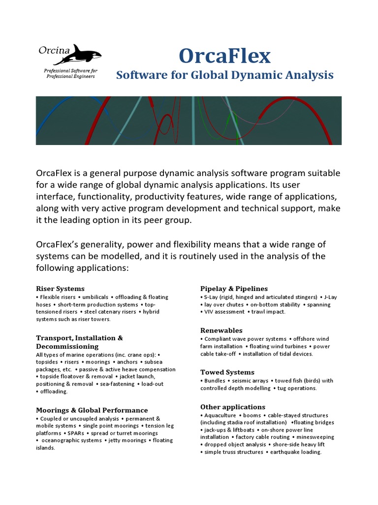 Orca Flex Brochure | PDF | Mechanical Engineering | Software