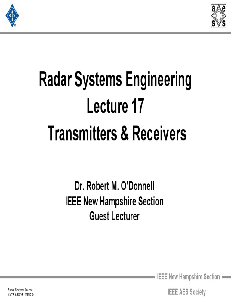 Radar Transmitter and Receiver Overview | PDF | Amplifier | Vacuum Tube