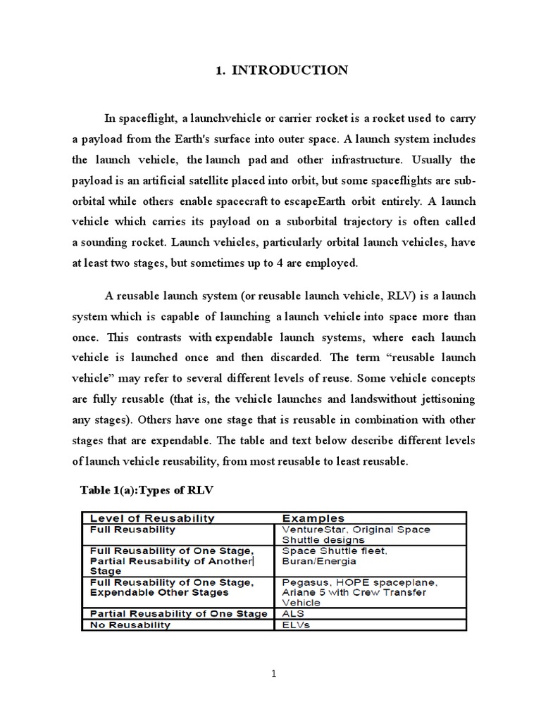 Design and Development of Reusable Launch Vehicle | PDF | Reusable ...