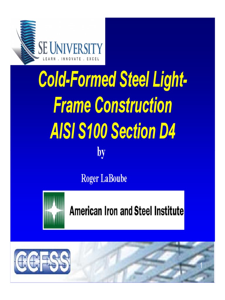 Cold-Formed Steel Design Standards Guide | PDF | Framing (Construction ...