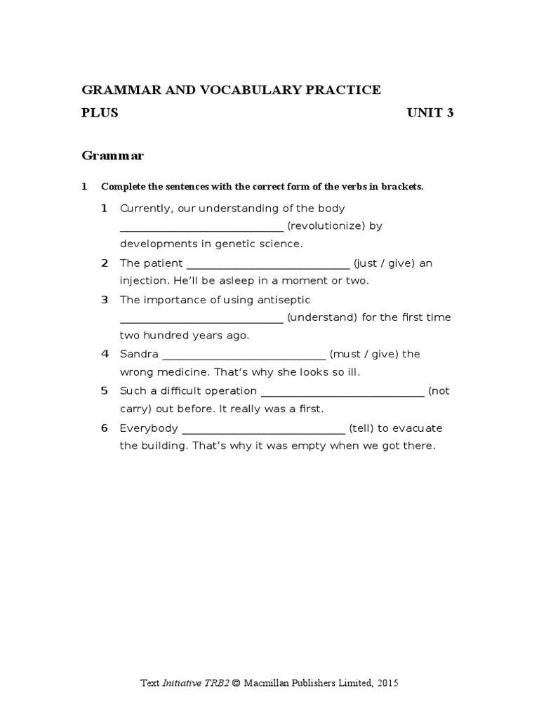 Unit 3. Grammar and Vocabulary Practice | Download Free PDF ...