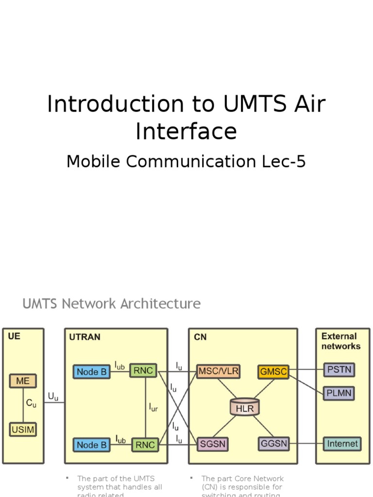 Introduction To UMTS Air Interface: Mobile Communication Lec-5 | PDF | Computer Network ...