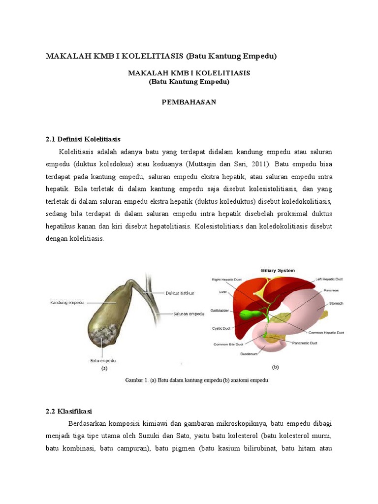 Makalah KMB I Kolelitiasis | PDF | Sains & Matematika | Gaya Hidup