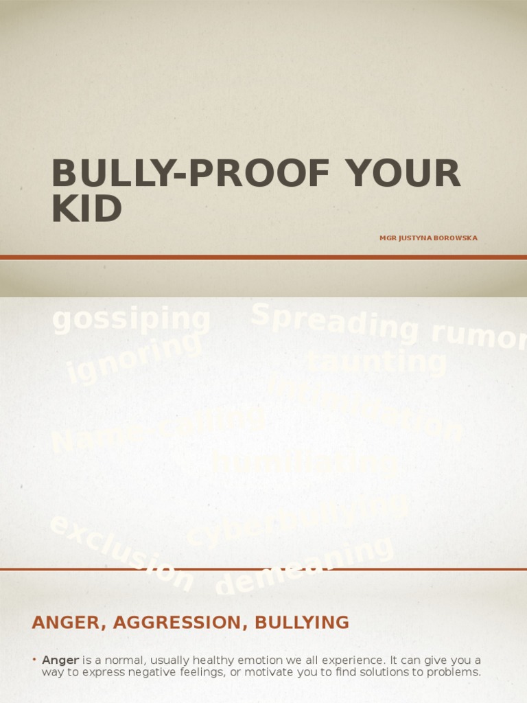 Bully-Proof Your Kid Eng | PDF | Bullying | Self Esteem