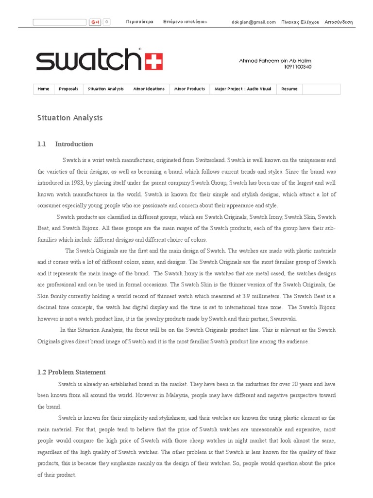 Swatch Originals: Quality & Design Analysis | PDF | Fashion | Watch