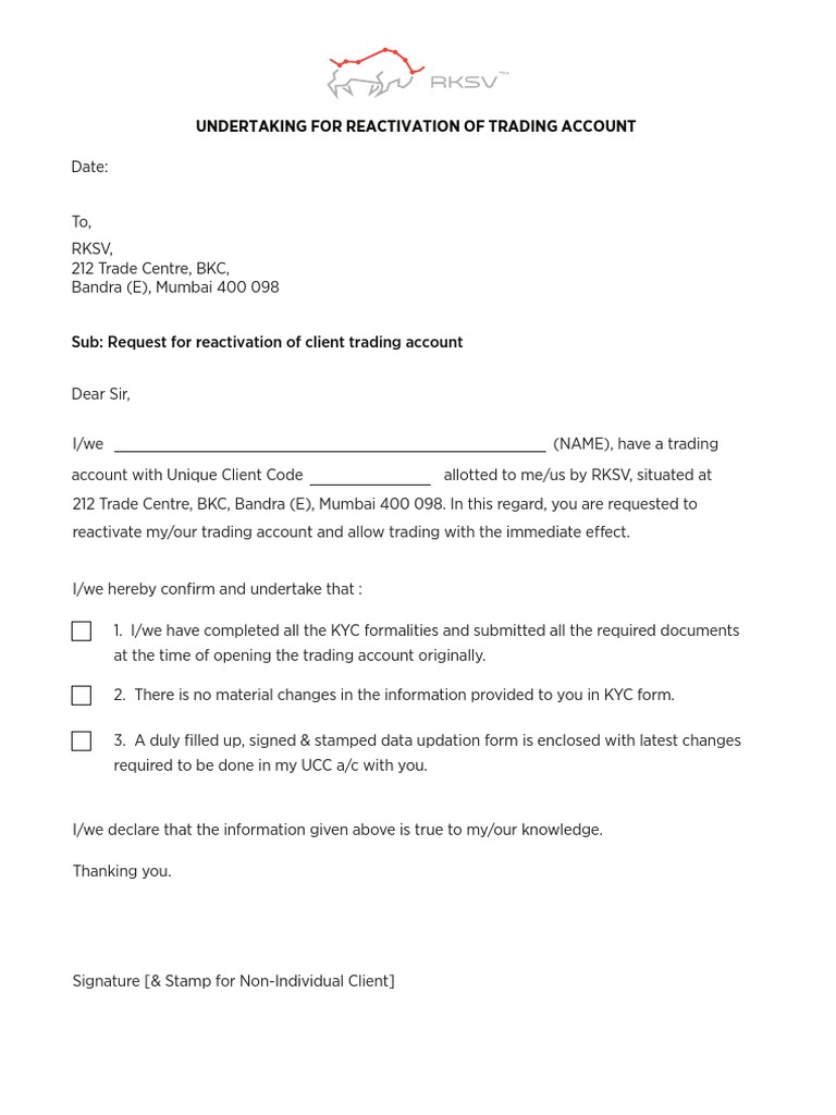 AccountReactivation Form | PDF