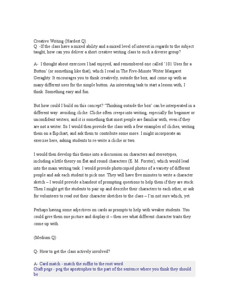 Extra Class | PDF | Creative Writing | Communication