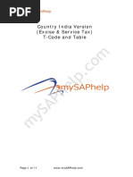 SAP Sales Register T Codes Guide | PDF | Excise | Taxation