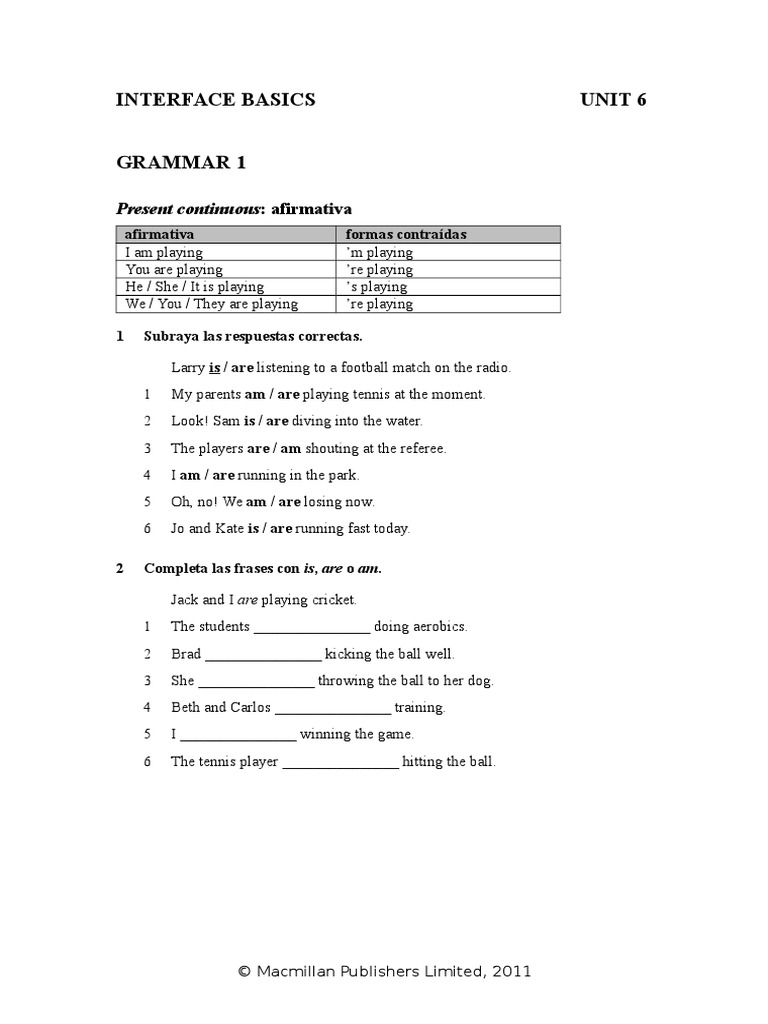 1º Basics 1 Grammar Unit 6 | PDF | Ball Games | Sports
