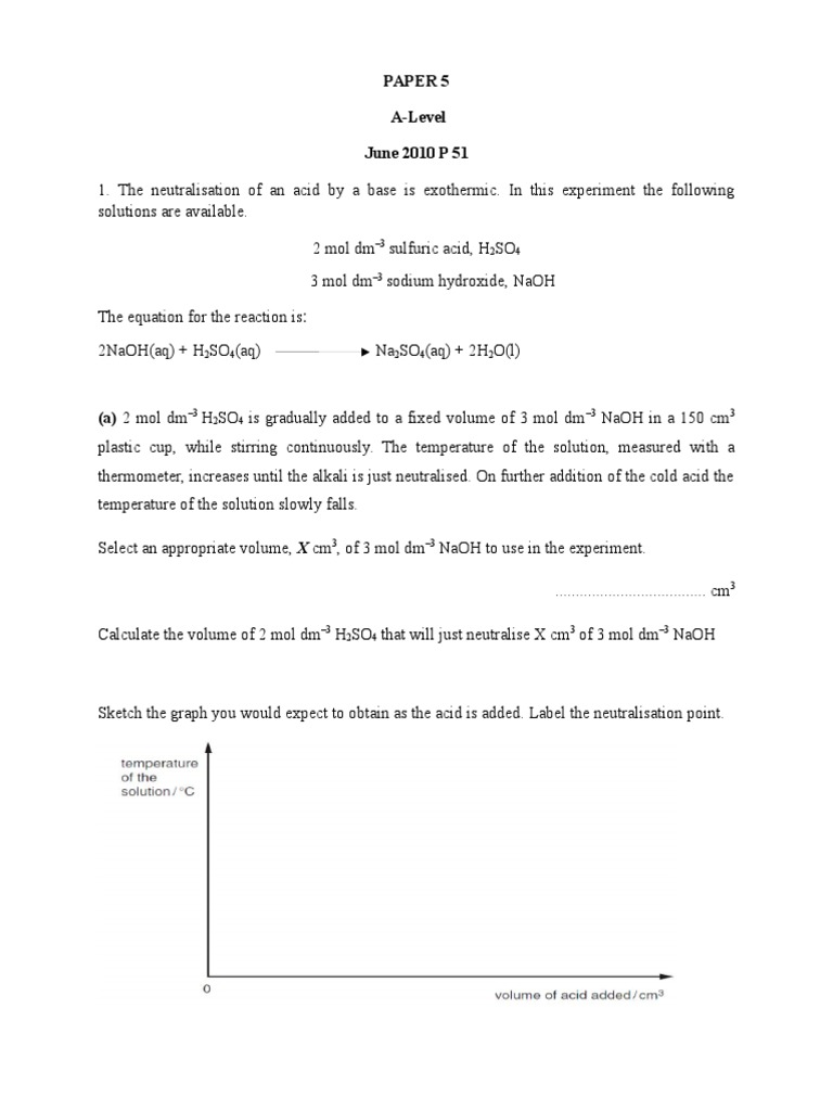 Worked Solution Paper5 A Level | PDF | Sodium Hydroxide | Enthalpy