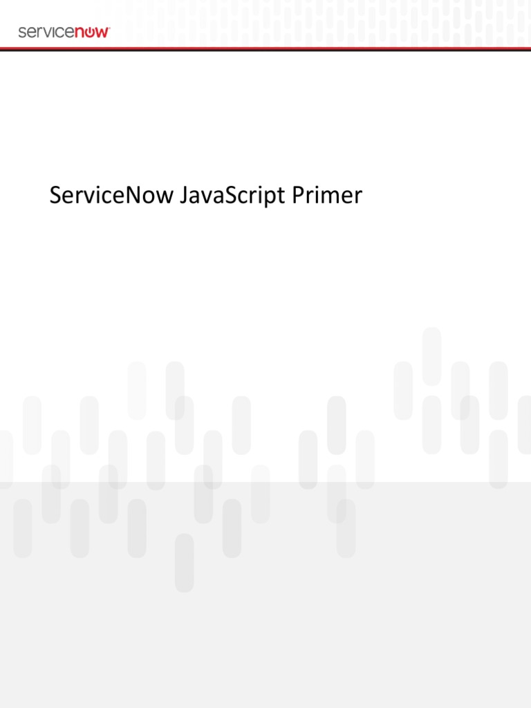 Servicenow Javascript Primer Pdf Script Java Programación De 4251