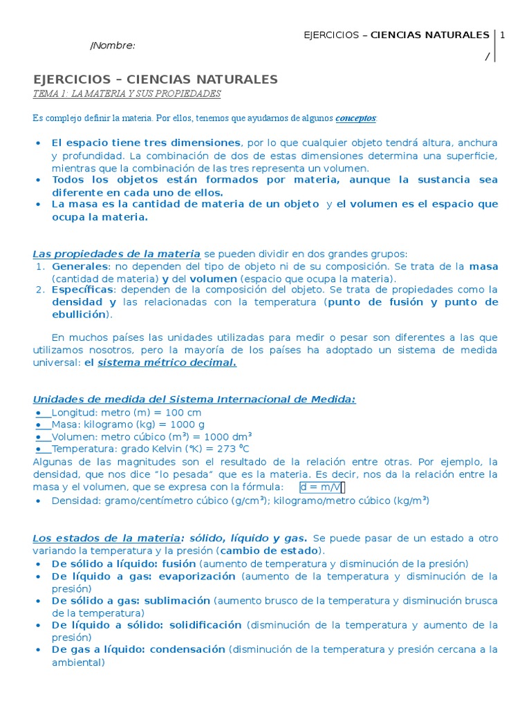 Propiedades y Estados de la Materia | PDF | Gases | Líquidos