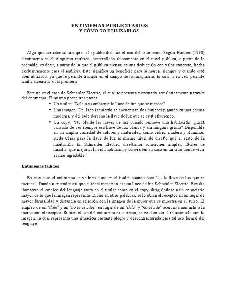 Entimemas Publicitarios y Cómo No Utilizarlos | PDF | Ligero | Aluminio