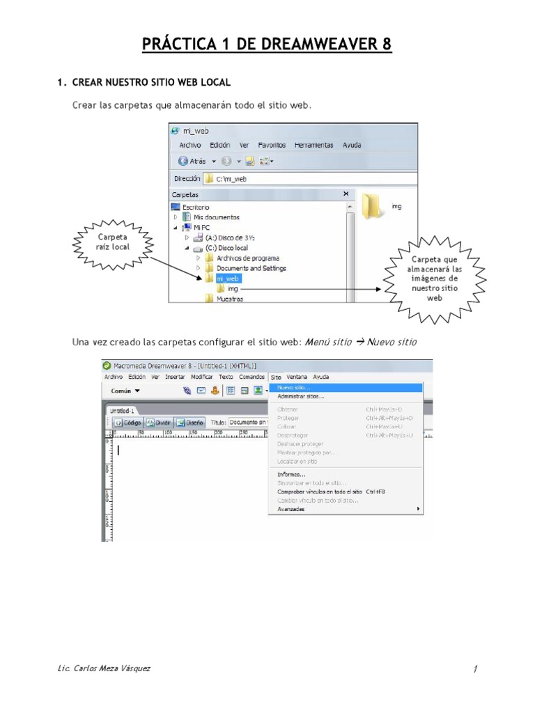 Práctica 1 Dreamweaver | Adobe Dreamweaver | Point And Click (Apuntar y ...