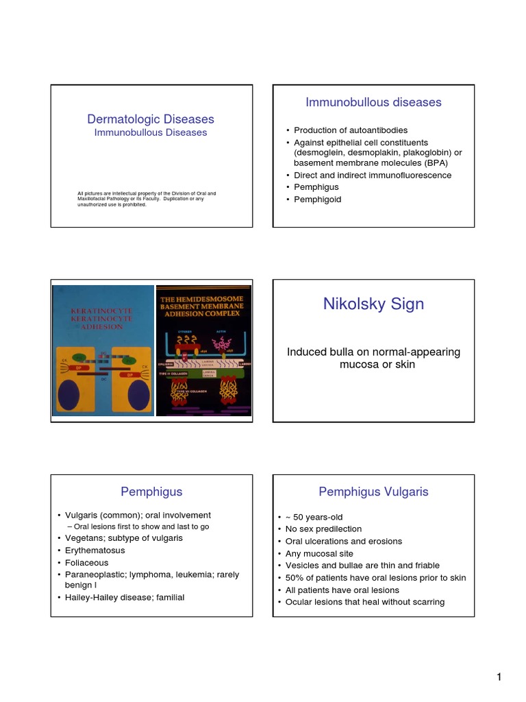 Nikolsky Sign: Dermatologic Diseases Immunobullous Diseases | PDF ...