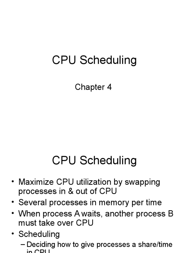 CPU Scheduling | PDF | Scheduling (Computing) | Process (Computing)