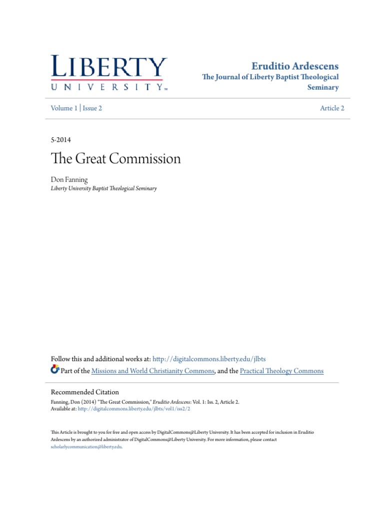The Great Commission: An Examination of Christ's Final Instructions to ...