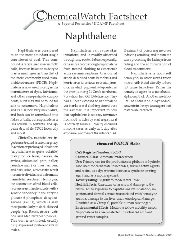 Naphthalene | Carcinogen | Toxicology