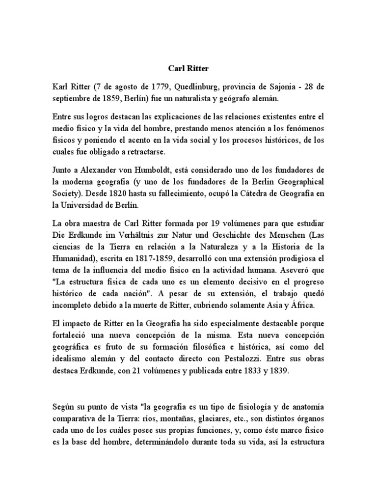 Carl Ritter | PDF | Science | Ciencia filosófica