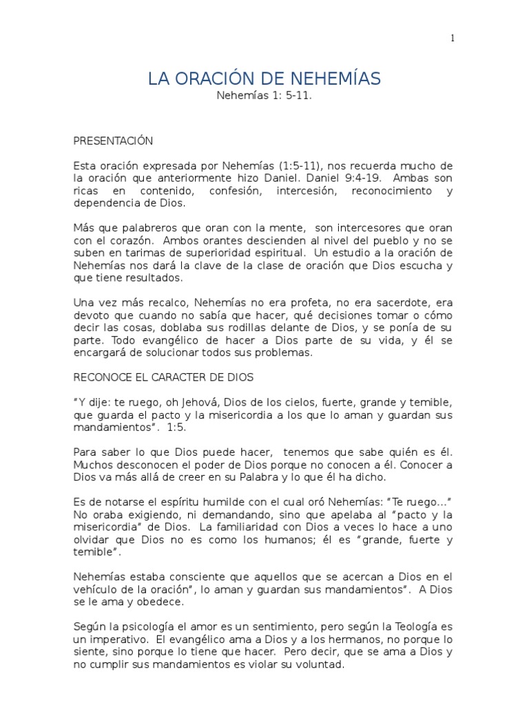 Oración de Nehemías: Claves y Lecciones | PDF | Oración | Dios