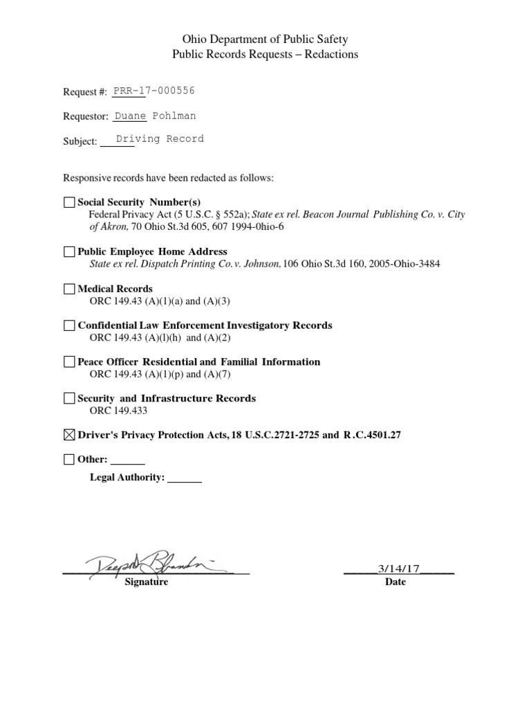 Driving Record | PDF