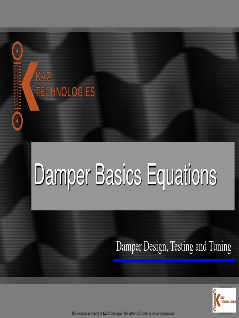 Damper Design & Damping Calculations | PDF | Suspension (Vehicle ...