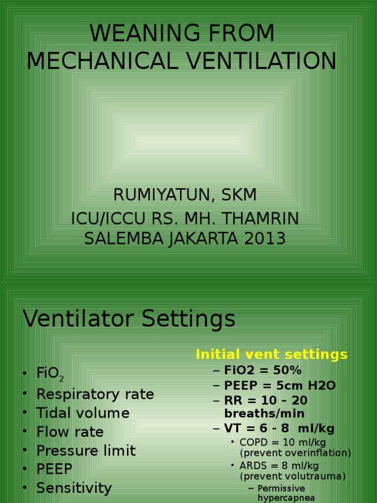 Weaning From Mechanical Ventilation | PDF