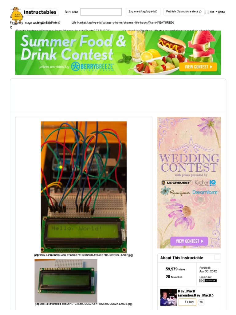 Step By Step Lcd Wiring 4 Bit Mode And Programming Examples For Arduino Pdf Arduino 2845