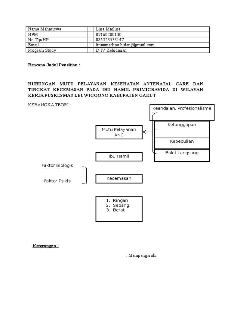 Kerangka Teori Dan Konsep Tingkat Kecemasan | PDF
