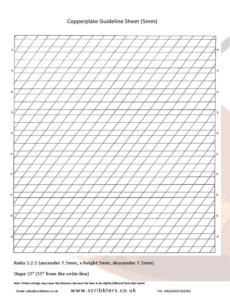 Copperplate Guideline Sheet 5mm | PDF