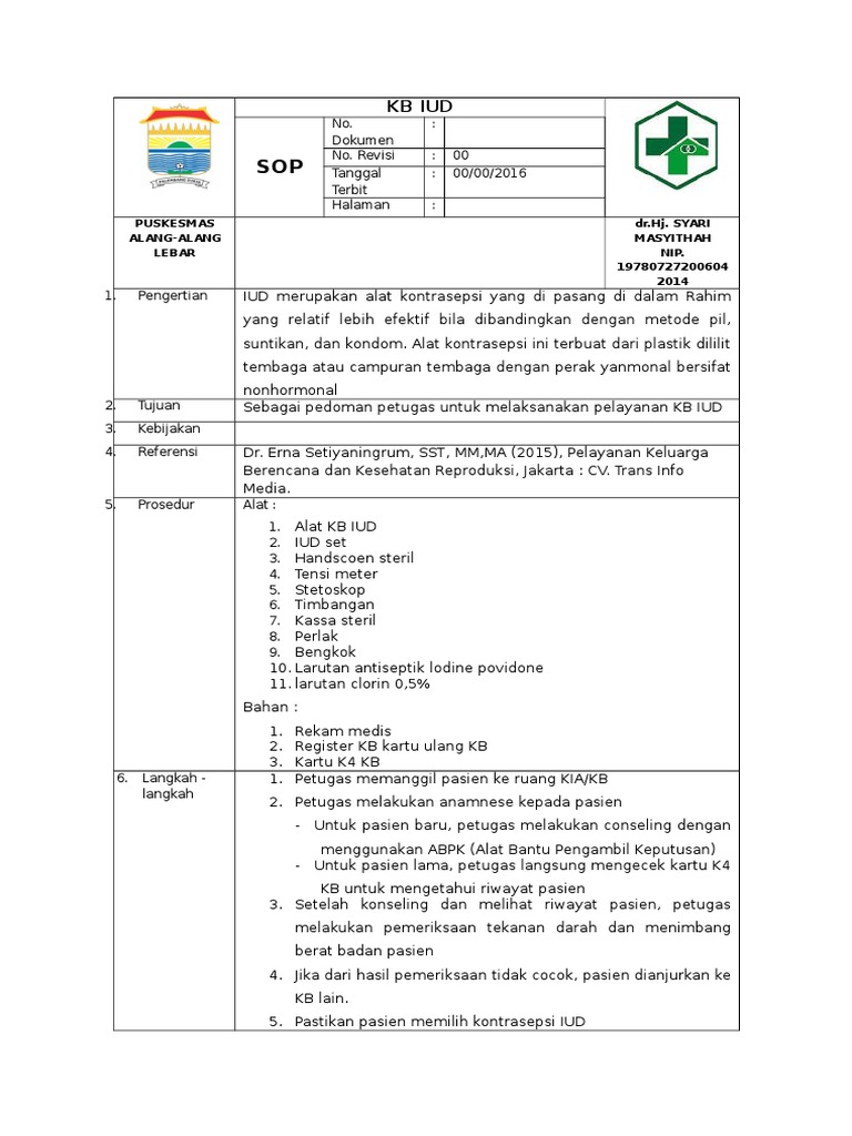 Sop KB Iud | PDF