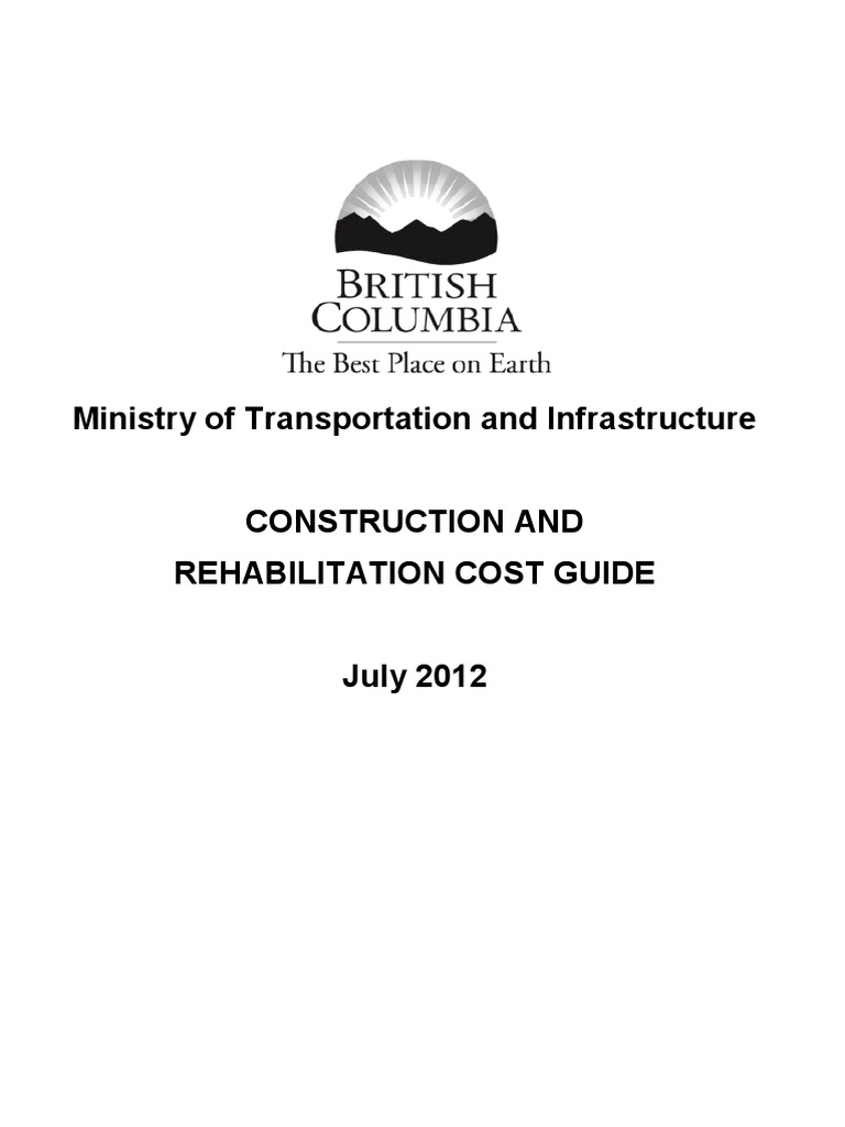 Construction and Rehabilitation Cost Guide | PDF | Road Surface ...