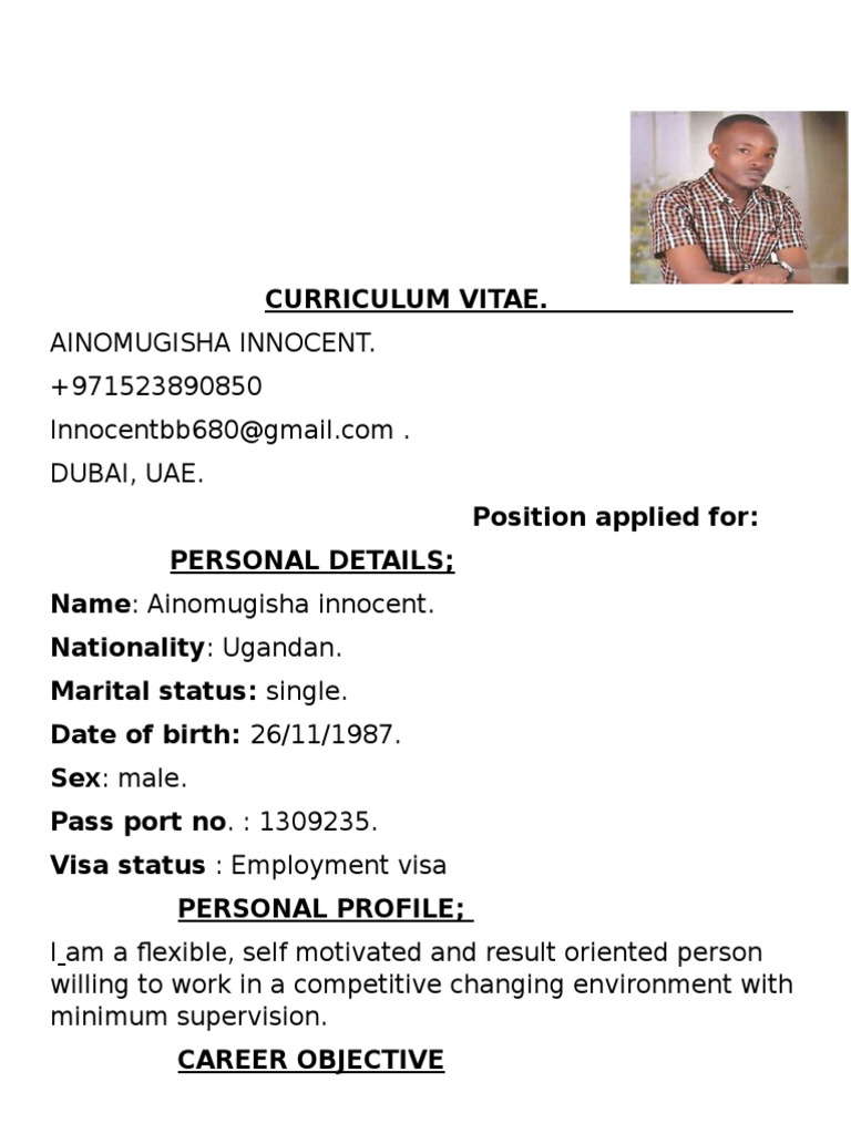 Innocent CV | PDF | Cognition | Communication