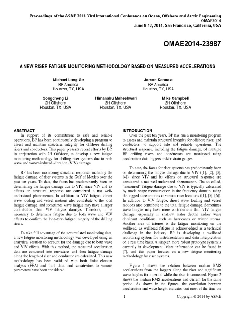 A New Riser Fatigue Monitoring Methodology Based On Measured ...