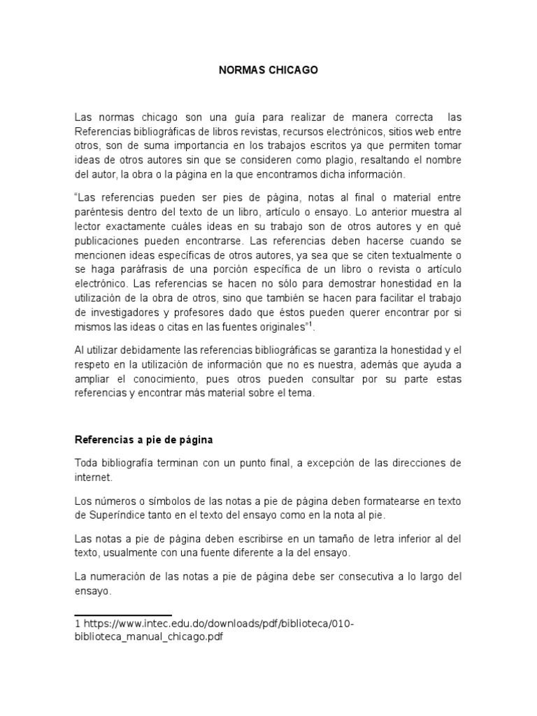 Normas Chicago | Ensayos | Bibliografía