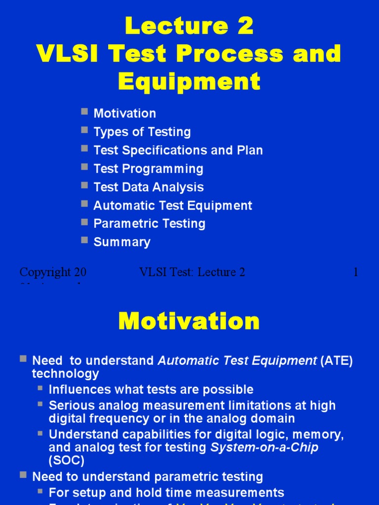 VLSI Test Process and Equipment | PDF | System On A Chip | Integrated ...