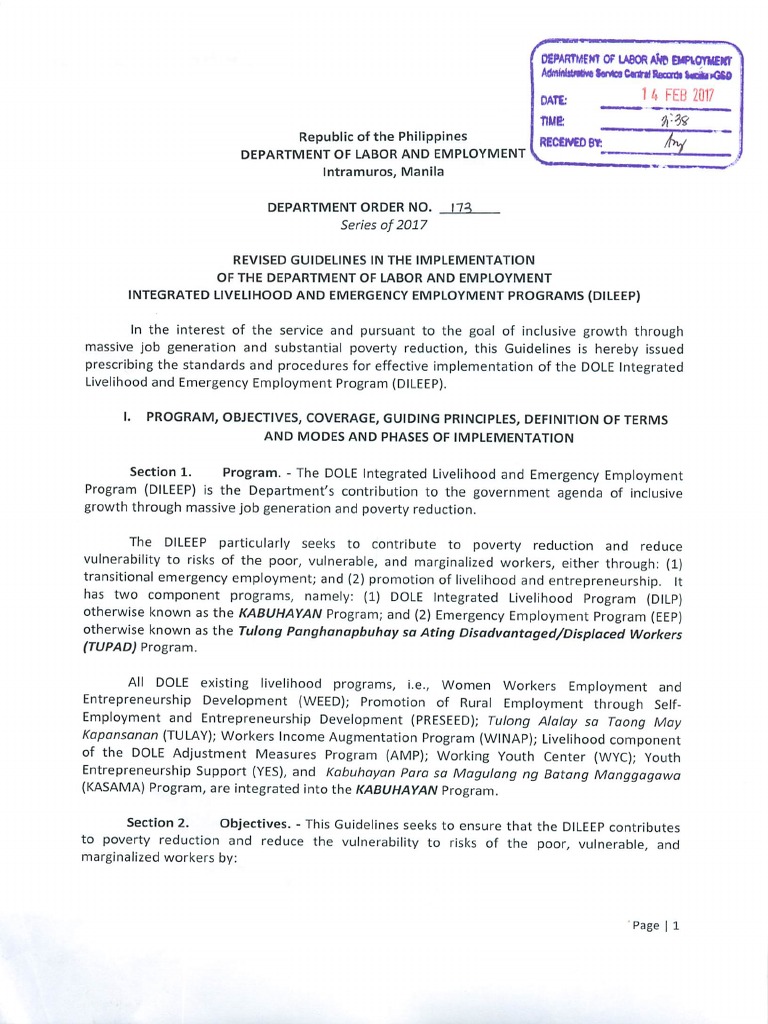 DO 173-17 Revised Guidelines in The Implementation of The Department of ...