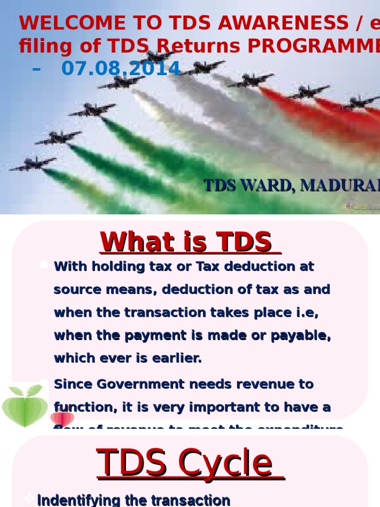 Welcome To Tds Awareness / E-Filing of TDS Returns PROGRAMME | PDF ...